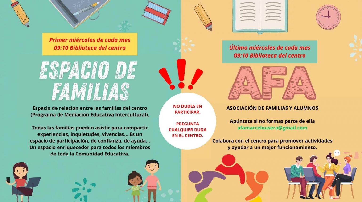 INFORMACIÓN PARA LAS FAMILIAS – CEIP MARCELO USERA